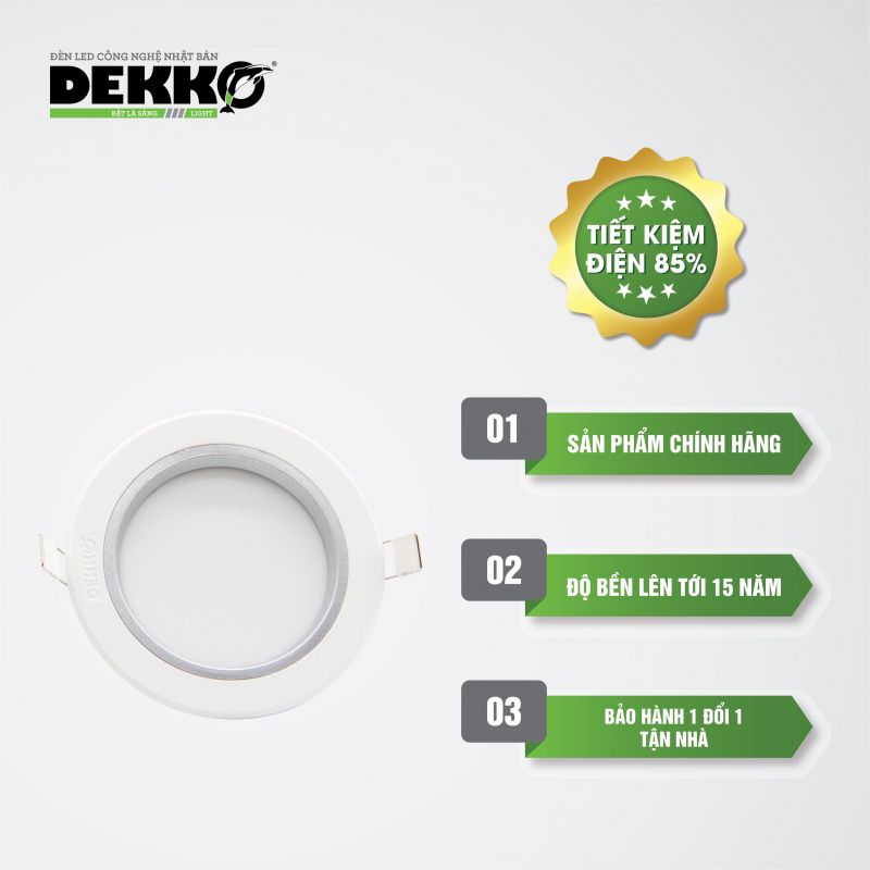 Đèn LED âm trần Dowlight Dekko chính hãng, siêu tiết kiệm điện, bảo ...